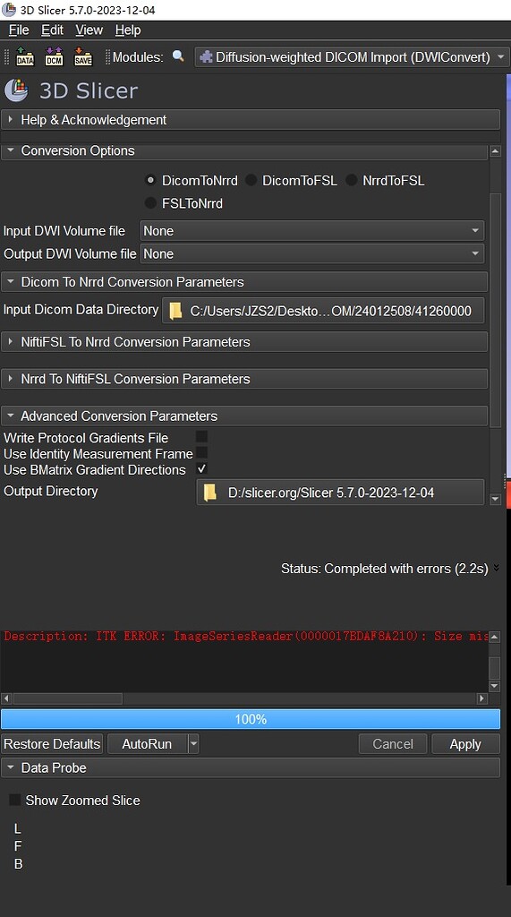 3d Slicer Dti数据转换出现报错 问题求助 3dslicer中文论坛